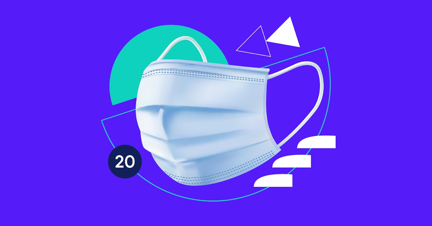 😷 Pack de 20 cubrebocas en vector [GRATIS] | Crehana