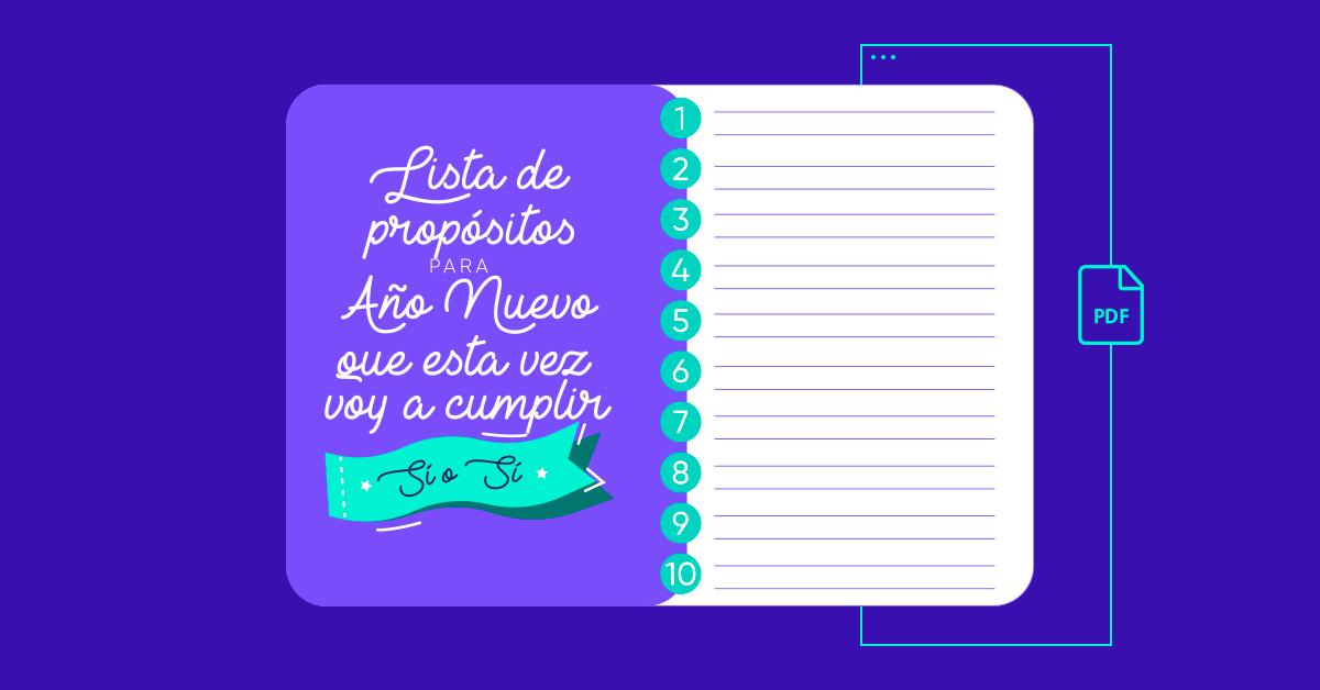 🎉 Propósitos de Año Nuevo [Plantilla GRATIS] | Crehana