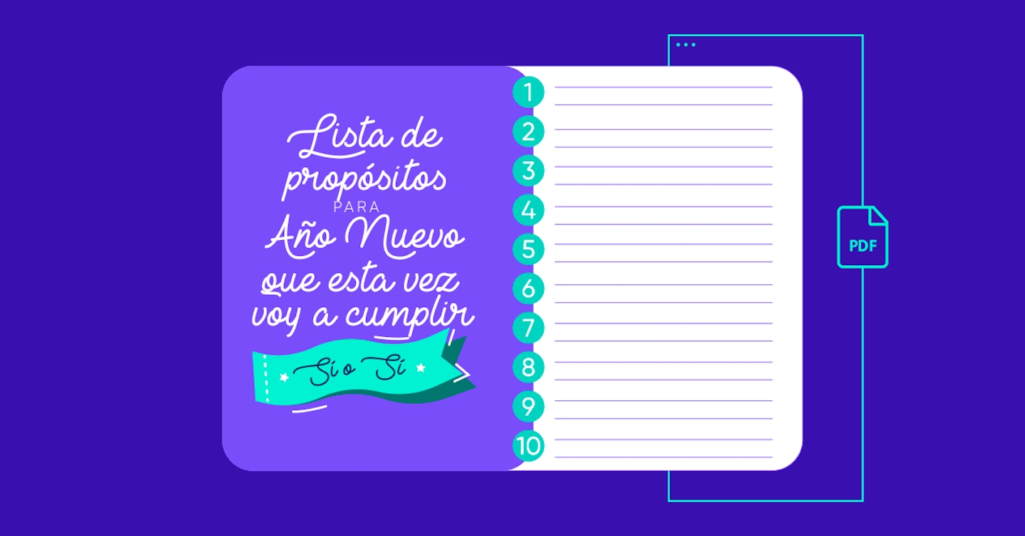 🎉 Propósitos de Año Nuevo [Plantilla GRATIS] | Crehana