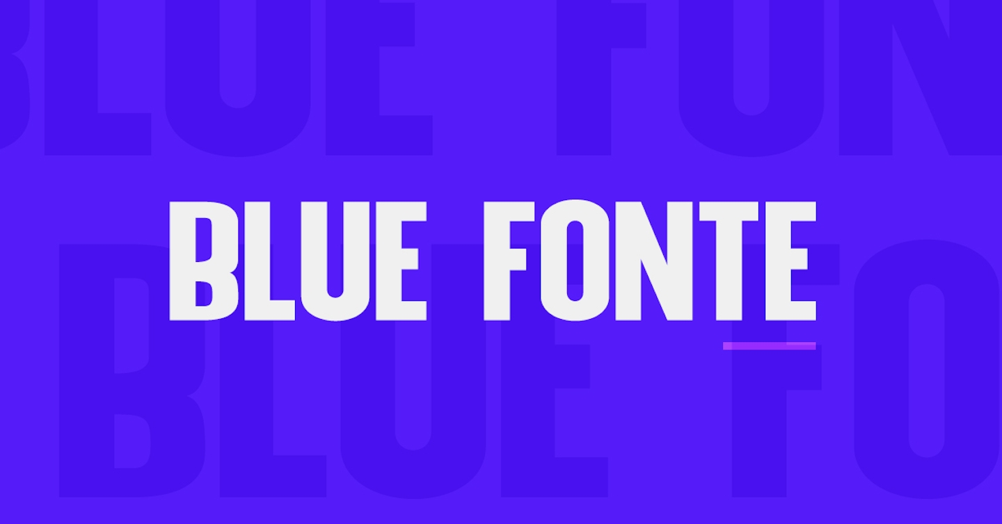 Blue Fonte Free Font | Crehana